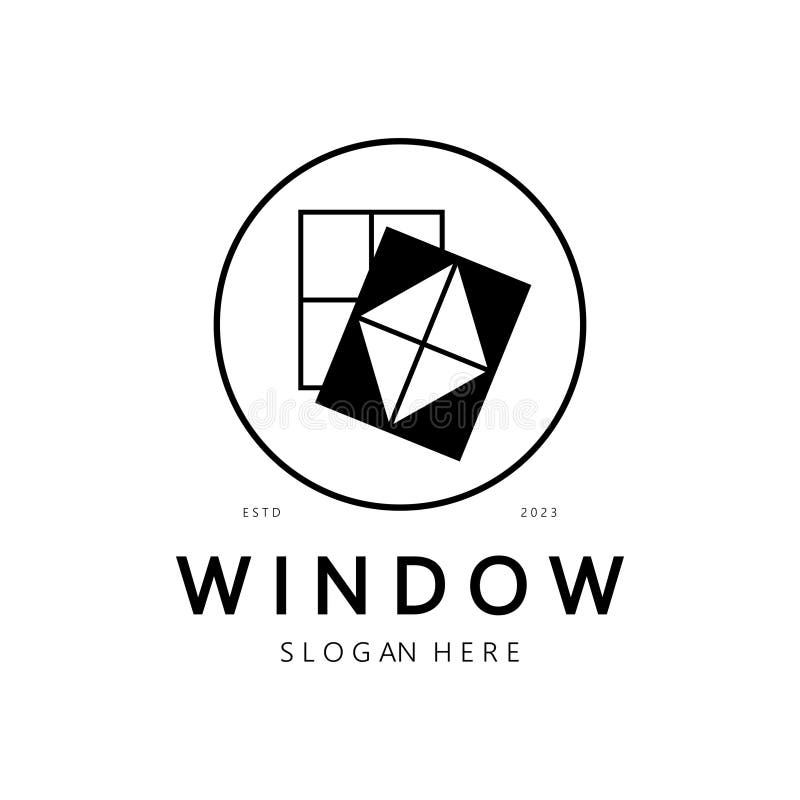 Simple Window Logo, Design for, Interior, Construction, Architecture ...
