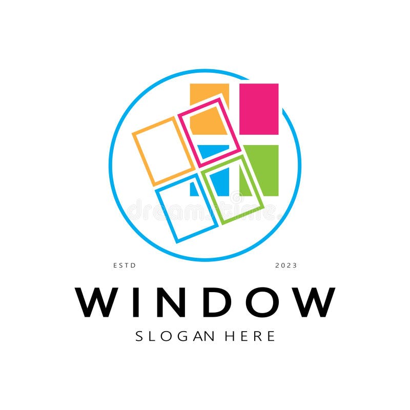 Simple Window Logo, Design for, Interior, Construction, Architecture ...