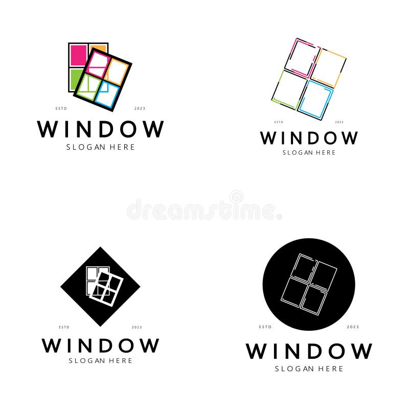 Simple Window Logo, Design for, Interior, Construction, Architecture ...