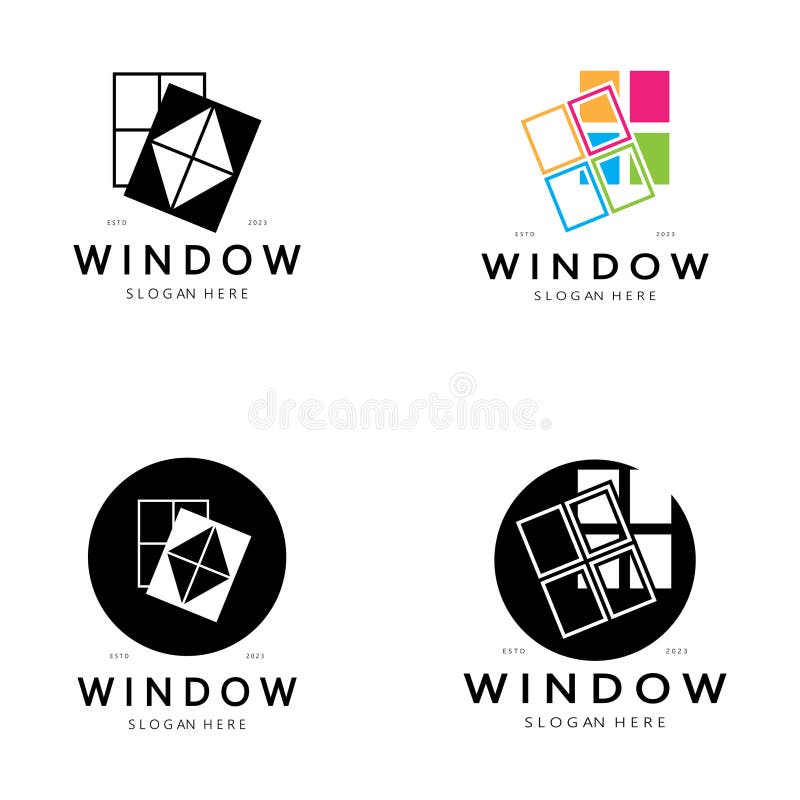 Simple Window Logo, Design for, Interior, Construction, Architecture ...