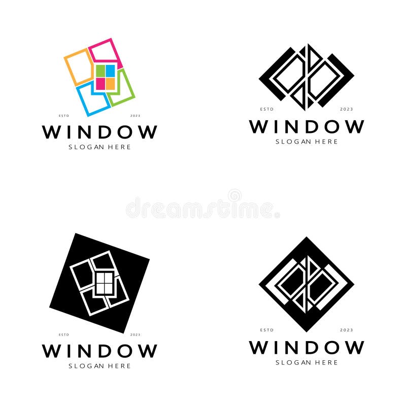 Simple Window Logo, Design for, Interior, Construction, Architecture ...