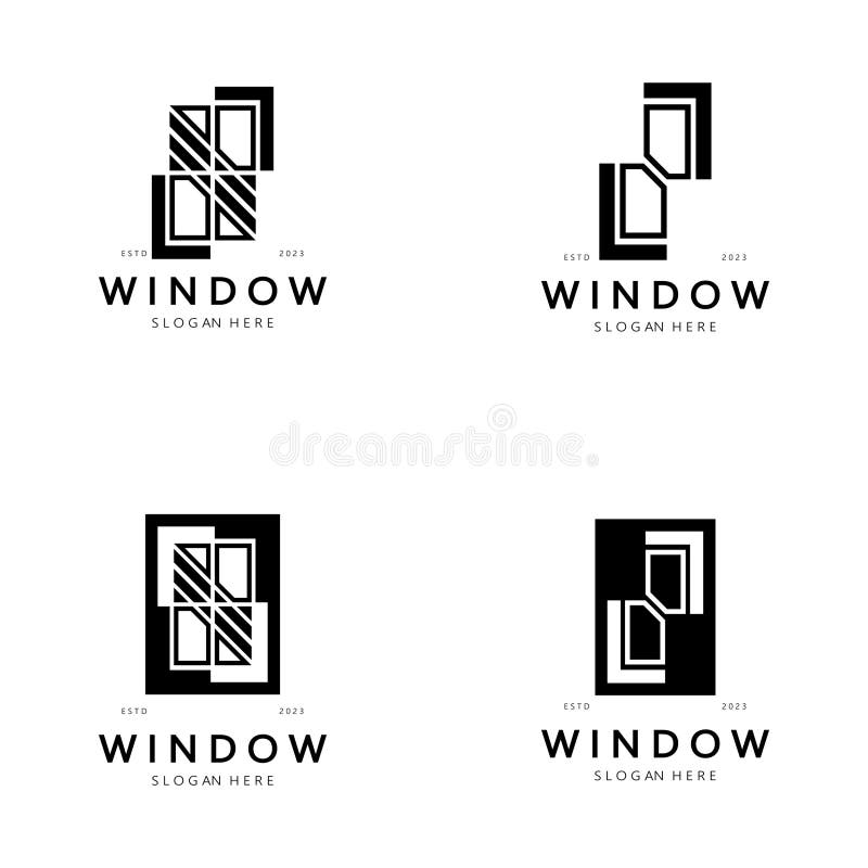 Simple Window Logo, Design for, Interior, Construction, Architecture ...
