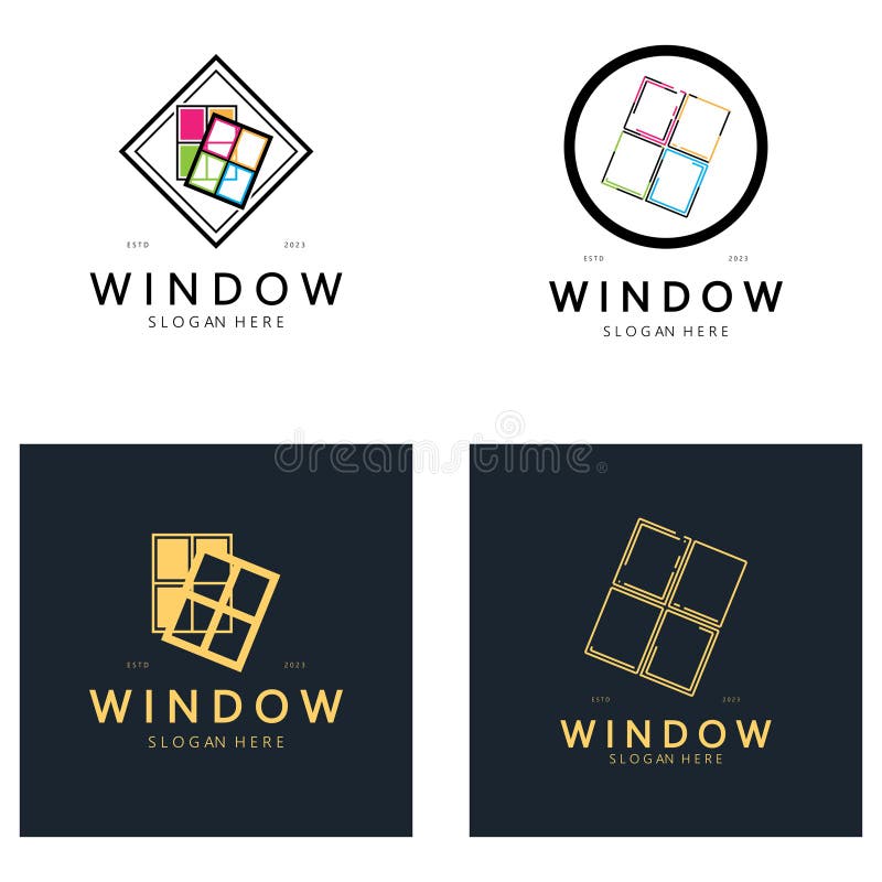 Simple Window Logo, Design for, Interior, Construction, Architecture ...