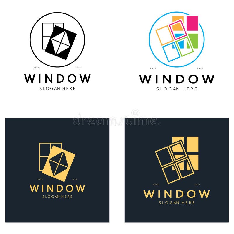 Simple Window Logo, Design for, Interior, Construction, Architecture ...