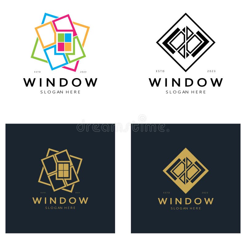 Simple Window Logo, Design for, Interior, Construction, Architecture ...