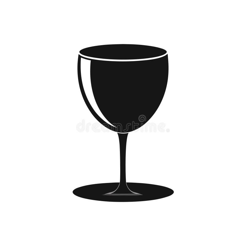 Simple Wine Glass with Rounded Bowl Stock Illustration - Illustration ...