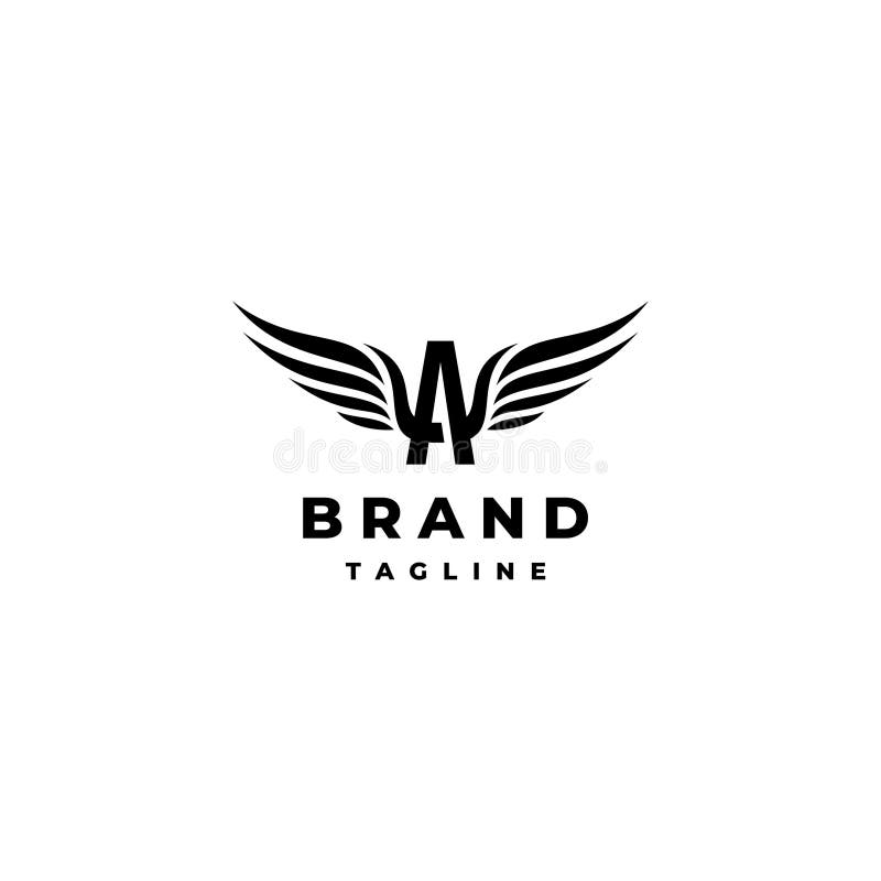 Simple Winged Initial Letter a Logo Design Stock Vector - Illustration ...