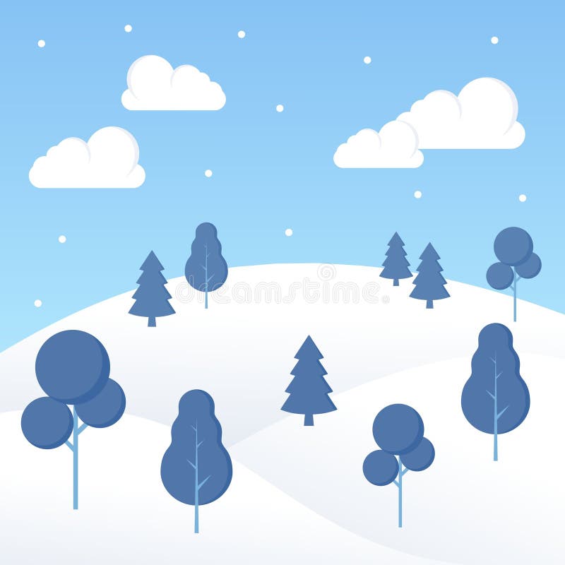 Simple Winter Illustration, Vector Background with Winter Snow Theme ...