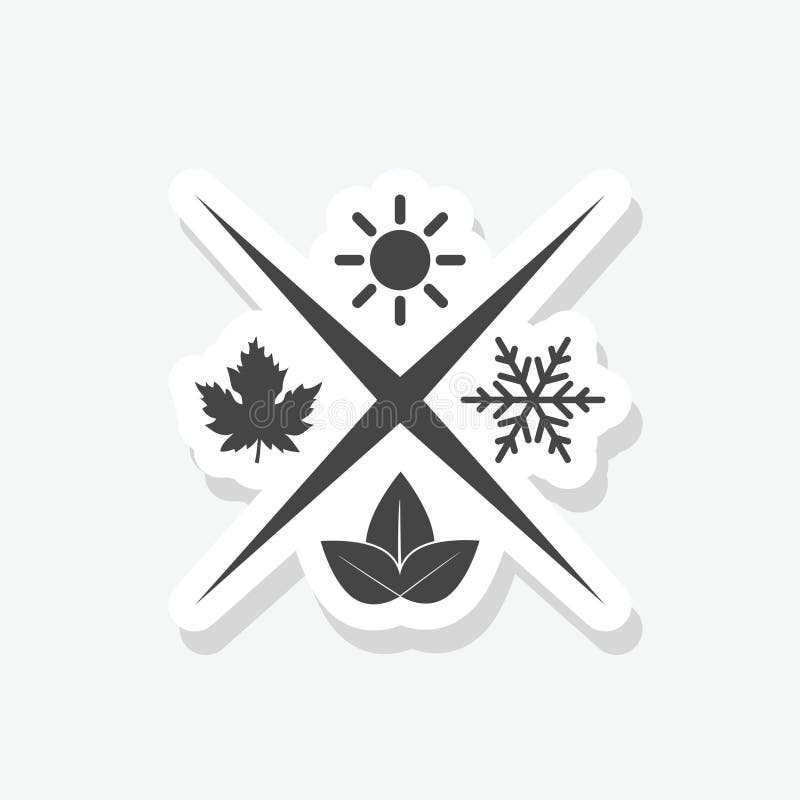 Simple Winter, Spring, Summer and Autumn Seasons Sticker Logo Stock ...