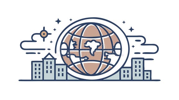 Simple Wireframe Globe Icon, Basic World Model, Global Concept ...