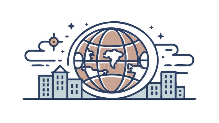 Simple Wireframe Globe Icon, Basic World Model, Global Concept, Minimalist, Vector Design ...