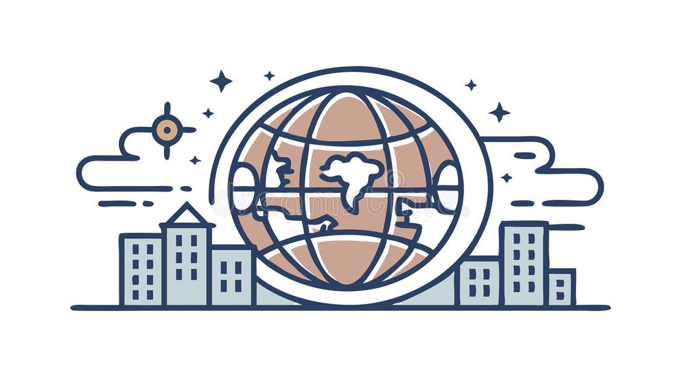 Simple Wireframe Globe Icon, Basic World Model, Global Concept ...