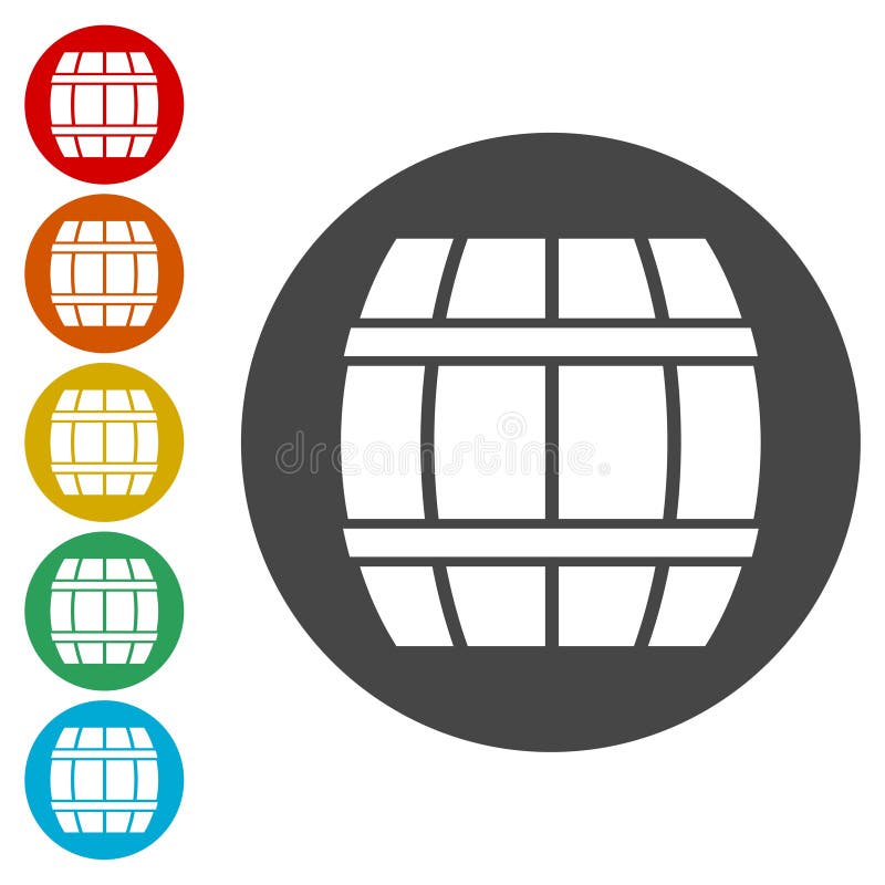 Simple Wooden Barrel Icons Set Vector - Illustration Stock Vector ...