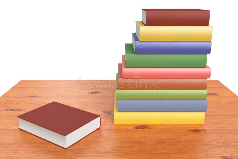 Bookshelf or Table with Stack of Books Stock Illustration ...