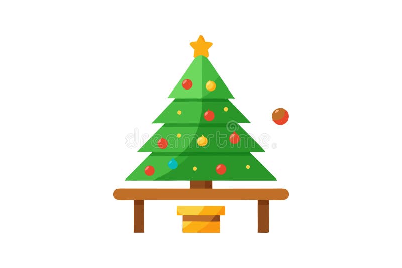 Simple Wooden Christmas Tree Stock Vector - Illustration of festive ...