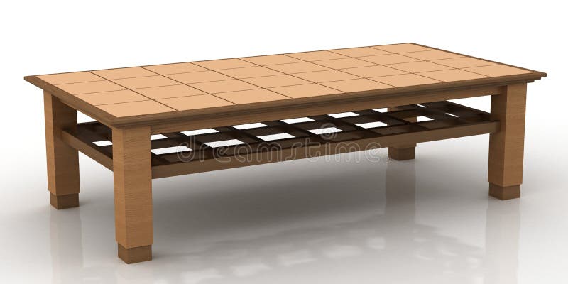 Simple wooden coffee table stock illustration. Illustration of ...