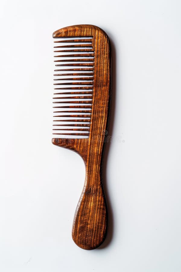 A Simple Wooden Comb Placed on a Clean White Surface Stock Image ...