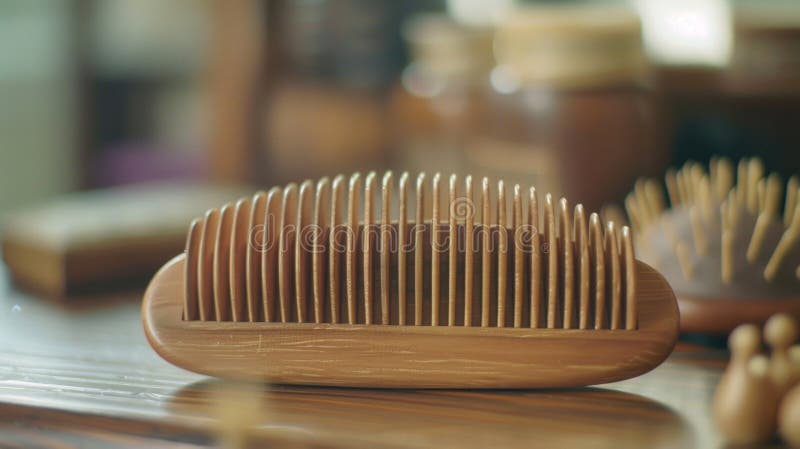 A Simple Wooden Comb Placed on a Table. Suitable for Beauty and ...