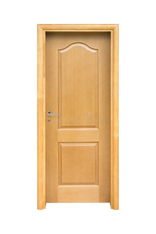 Simple Wooden Door Isolated on White Stock Image - Image of classic ...