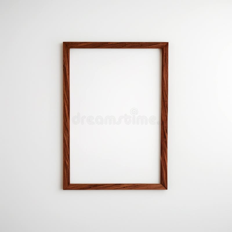 Simple Wooden Frame Rectangular Vertical White Wall Stock Illustration ...