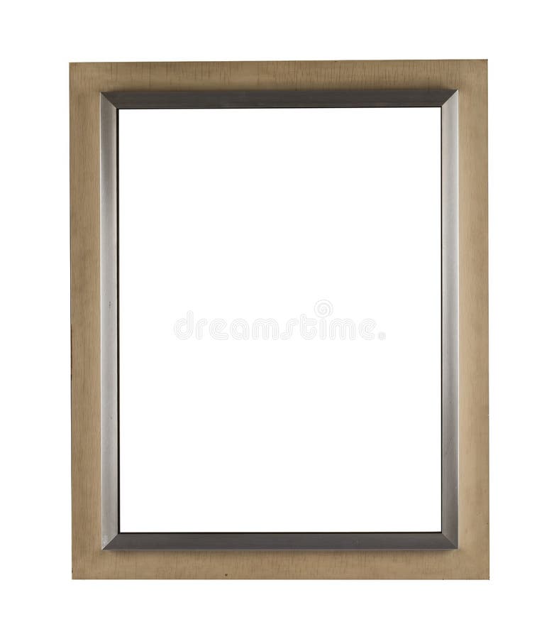 Simple Wooden Frame Under the Lights Isolated on a White Background ...