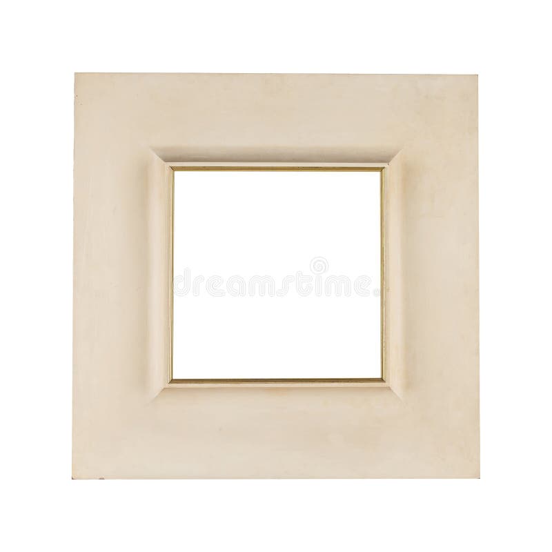 Simple Wooden Frame Under the Lights Isolated on a White Background ...