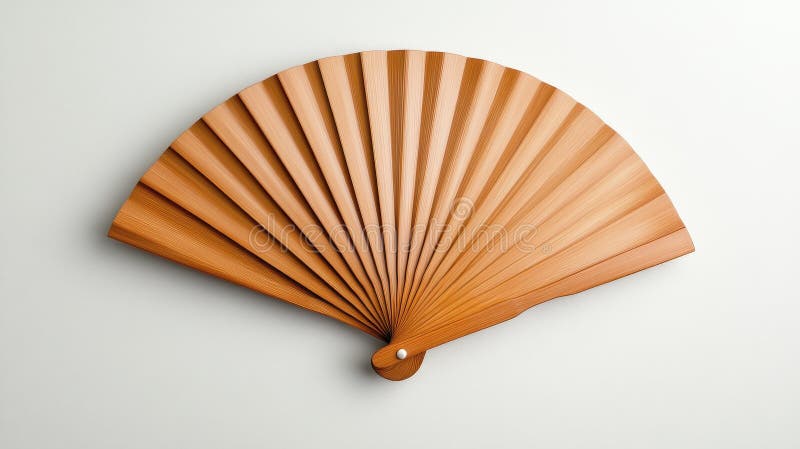 Simple Wooden Hand Fan on White Background Stock Photo - Image of ...