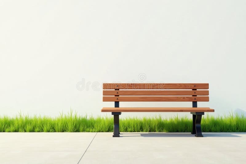 Simple Wooden Park Bench, Clean Lines, White Backdrop , Wooden Bench ...