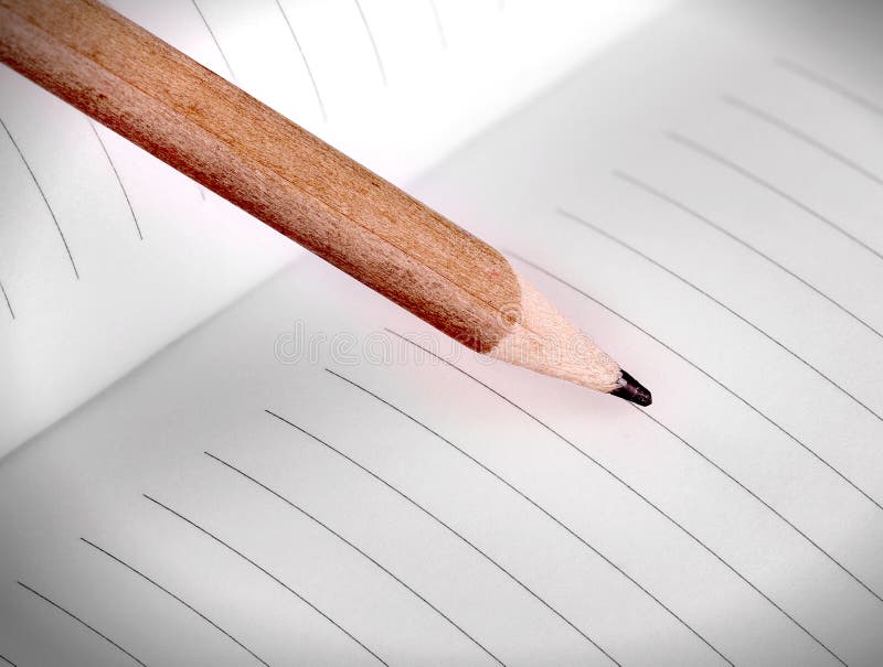 Simple Wooden Pencil and Notepad Stock Photo - Image of arts, graphic ...
