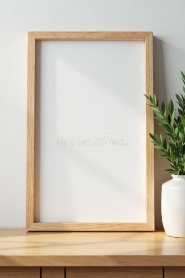Simple Wooden Photo Frame, Light Wood, Clean Design, Wood, Pine Stock Illustration ...