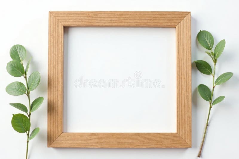 Simple Wooden Rustic Picture Frame, White Background , Empty ...