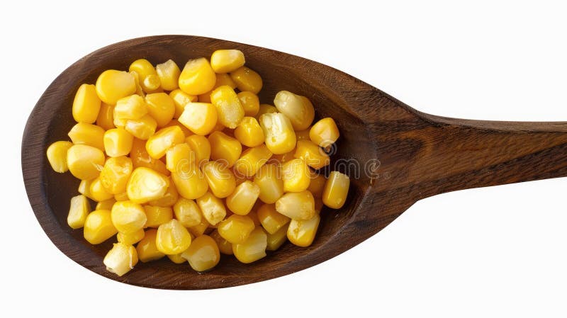 A Simple Wooden Spoon Filled with Fresh Corn, Perfect for Serving or ...