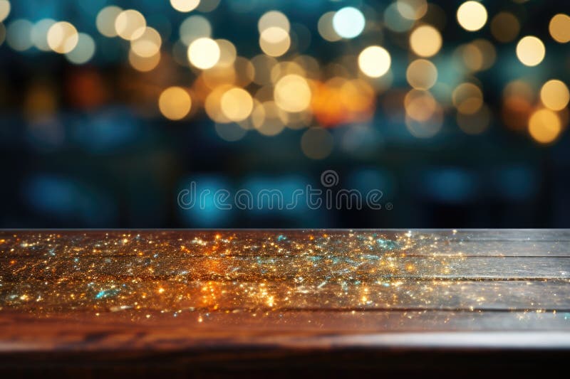 A Simple Wooden Table with a Blurred Background Stock Photo - Image of ...