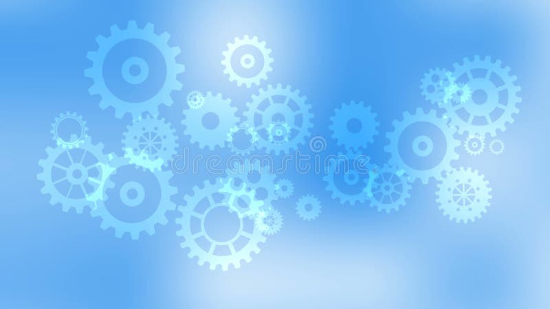 Simple Working System Mechanism on Blue Background, Modern Technology ...