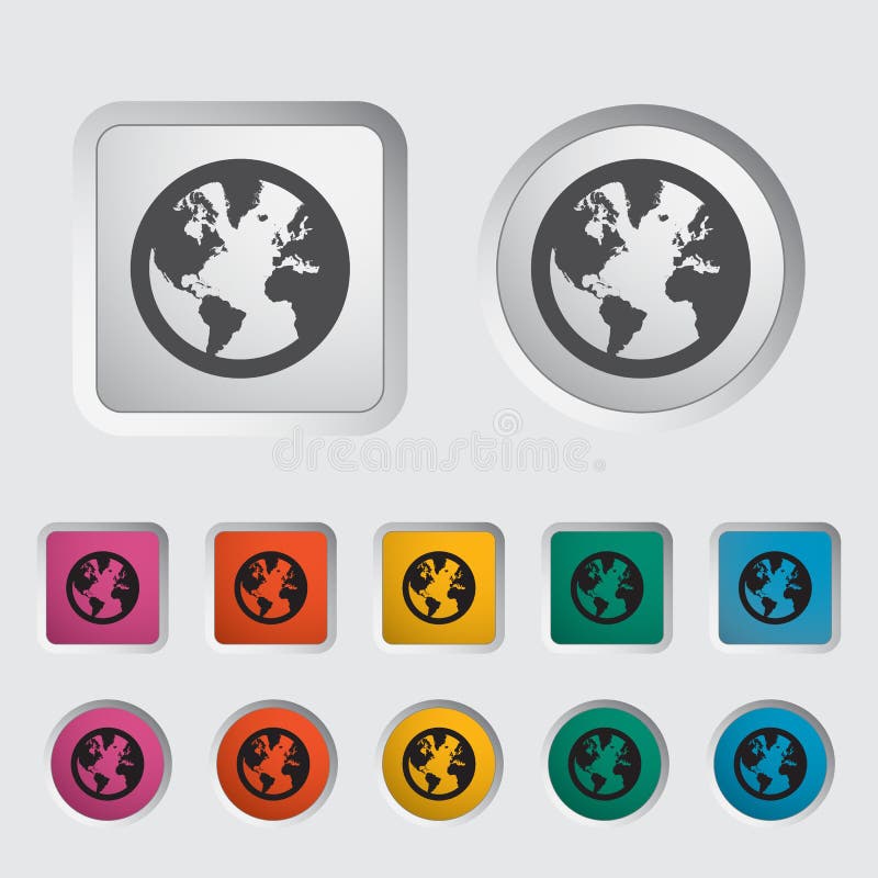 Simple World Map Material Globe Chart in Blue Gray Color Stock Vector ...