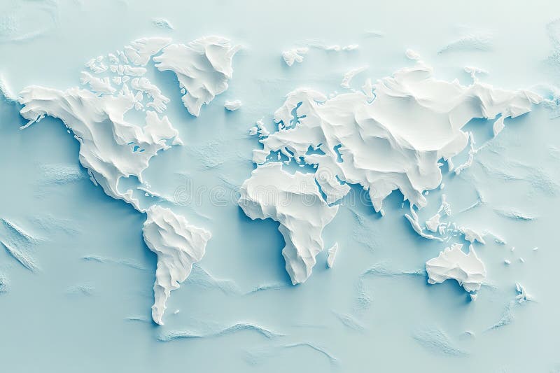 Simple World Map Background: Elegant White & Light Blue Global Design ...