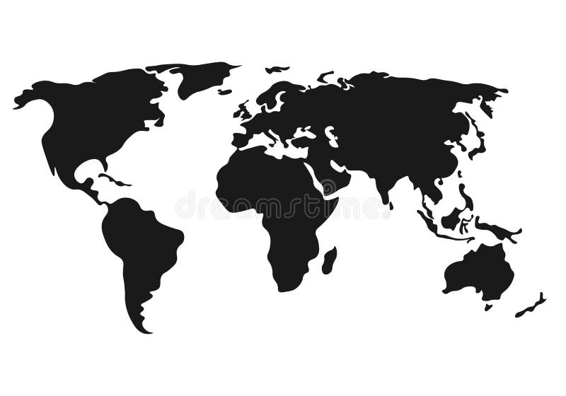 Simple World Map Material Globe Chart in Blue Gray Color Stock Vector ...