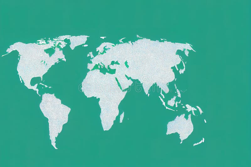 A Simple World Map Illustration with Blue Background, Ai Generated ...