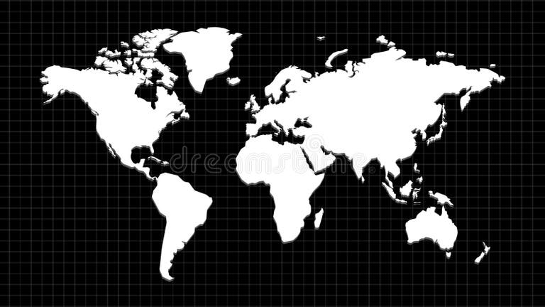 Simple World Map Vector with Country Borders. Flat Earth Map Stock ...