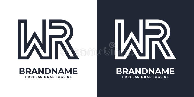 Simple WR Monogram Logo, Suitable for Any Business with WR or RW ...