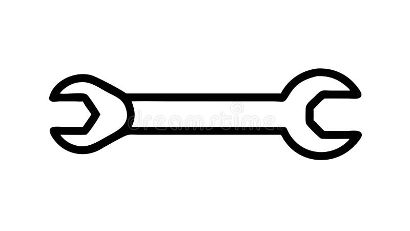 Simple Wrench Spanner Tool Outline Vector, Vector Design Generative AI ...