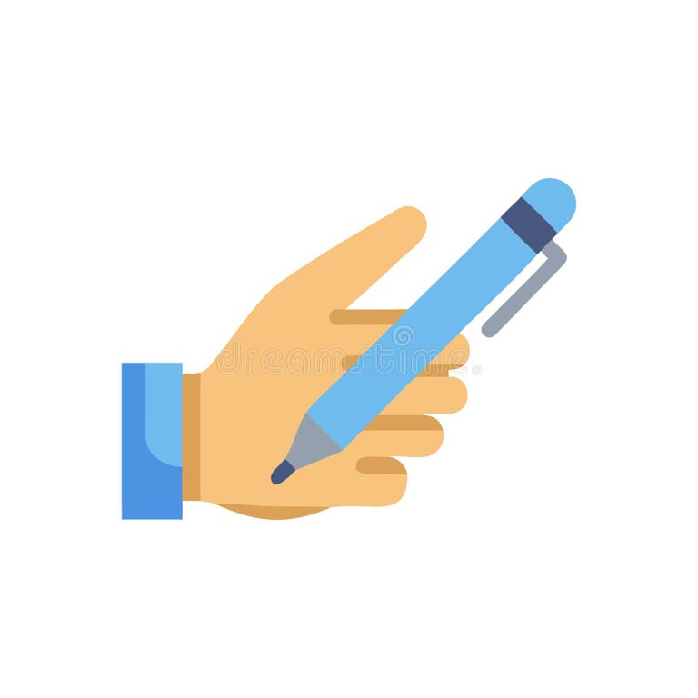 Simple Writing Hand Icon for Study Stock Illustration - Illustration of ...