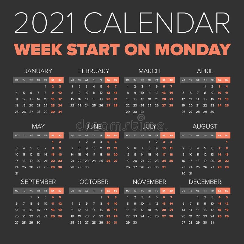 Simple 2021 year calendar stock vector. Illustration of office - 104216626 Simple 2021 year calendar stock vector. Illustration of office - 104216626