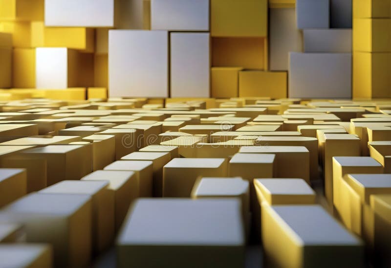 Simple Yellow Background of an Artificial Square Block Contour ...