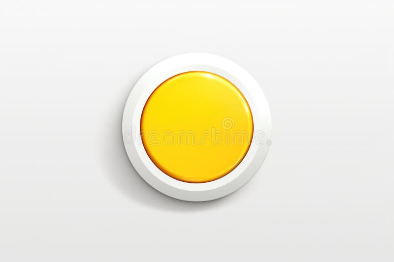 Simple Yellow Button Placed on Clean White Surface. this Versatile ...