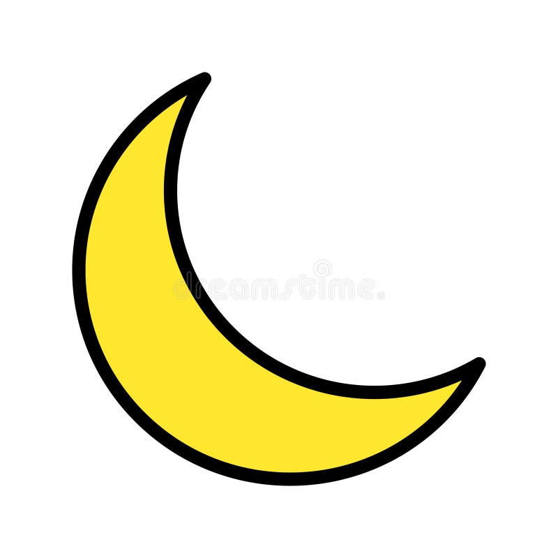 Simple Yellow Crescent Moon Vector Icon Illustration Stock Vector ...