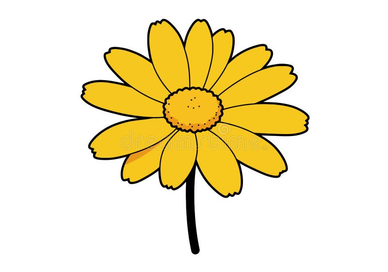 Simple Yellow Flower Illustration Stock Photo - Illustration of fresh ...
