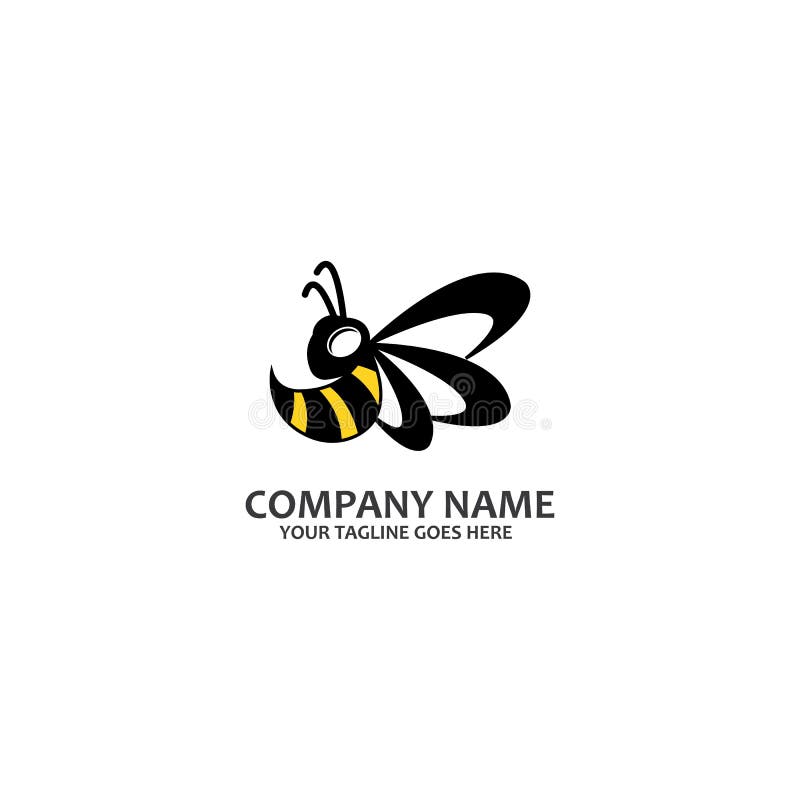 Simple Yellow Honey Bee Free Icon Vector Logo Stock Illustration ...