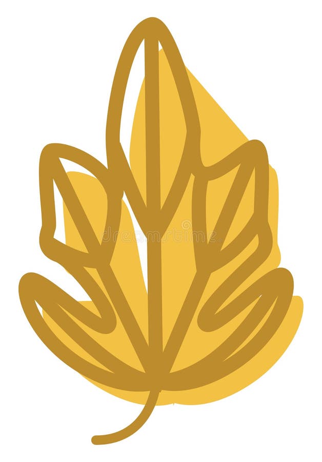 Simple yellow leaf, icon stock vector. Illustration of white - 259789987
