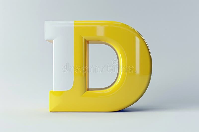 A Simple Yellow Letter D on a Clean Background, Suitable for Various ...